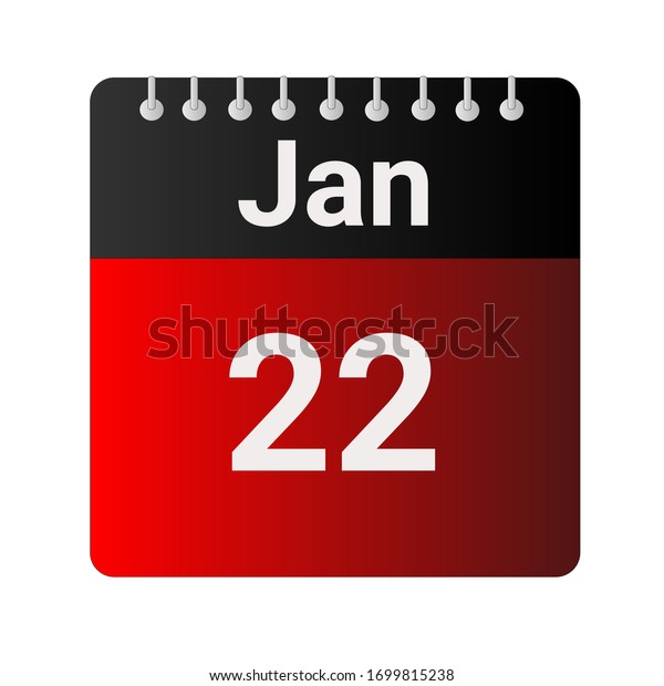 January 22 Calendar Icon Vector Illustration: เวกเตอร์สต็อก (ปลอดค่า ...