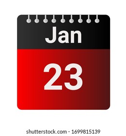 January 23 Calendar Icon Vector Illustration Stock Vector (Royalty Free ...