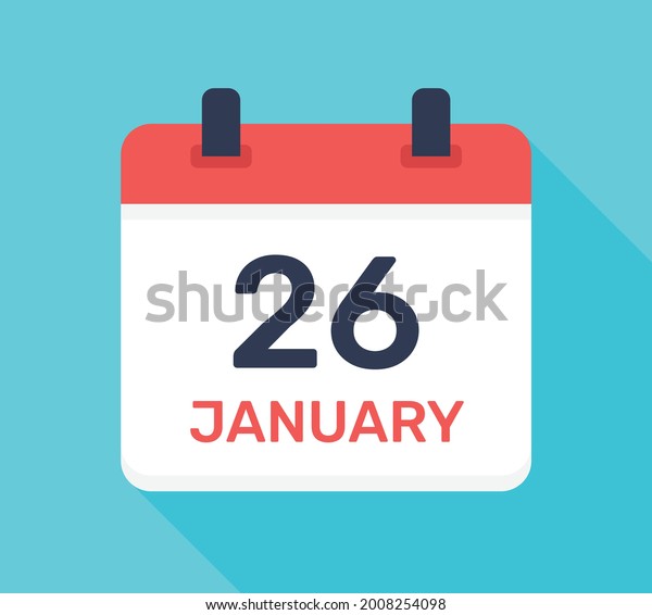 January 26 Calendar Icon Including Day Stock Vector (Royalty Free ...