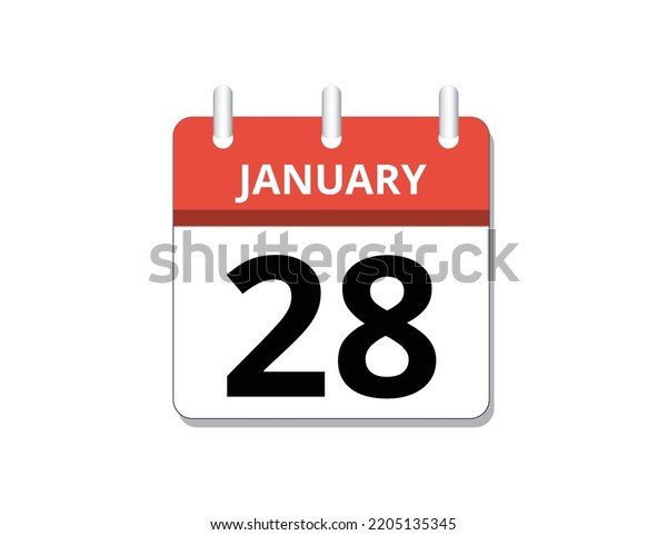 January 28th Calendar Icon Vector Concept Stock Vector (Royalty Free ...