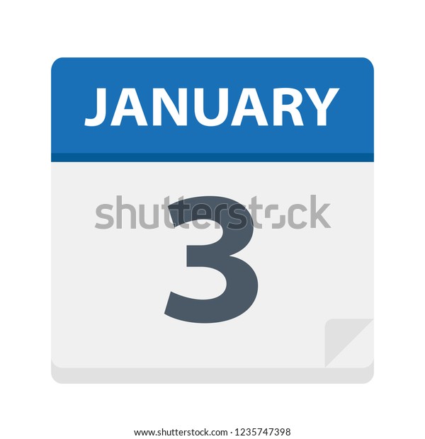 January 3 Calendar Icon Vector Illustration Stock Vector (Royalty Free ...