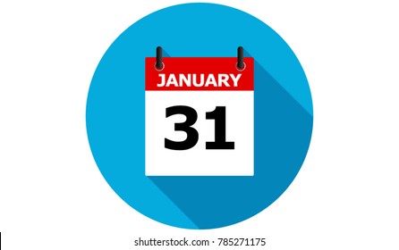 January 31 Calendar Vector Flat Icon Stock Vector (Royalty Free) 785271175