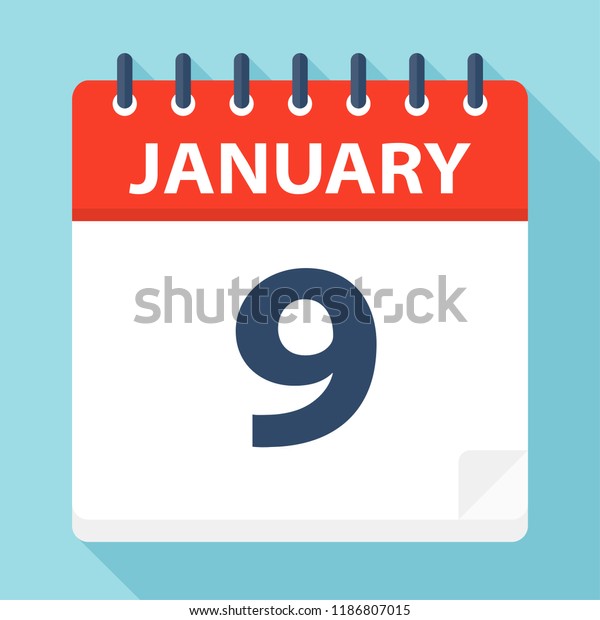 January 9 Calendar Icon Vector Illustration Stock Vector (Royalty Free ...