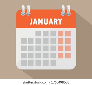 January Calendar Vector Calendar Poster Graphic Stock Vector (Royalty ...