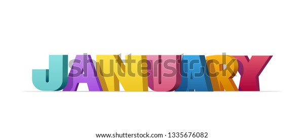 January Colorful Text Stock Vector (Royalty Free) 1335676082
