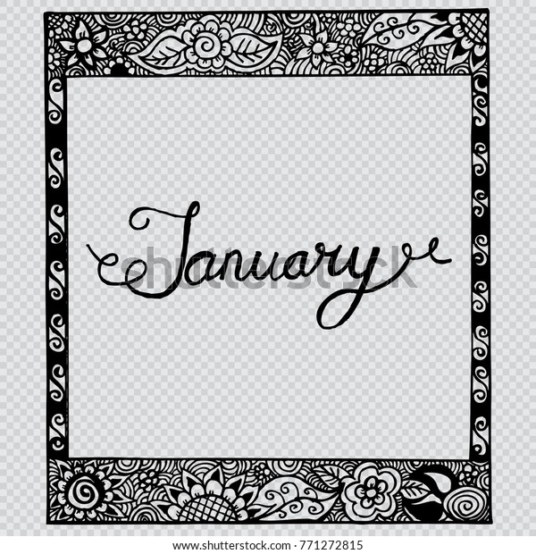 January Hand Lettering Calligraphy Stock Vector (Royalty Free ...