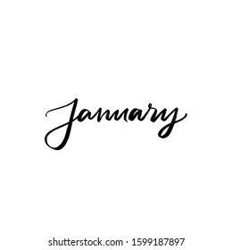 January Winter Month Vector Hand Lettering Stock Vector (Royalty Free ...