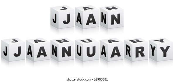 January Word Stock Vector (Royalty Free) 62903881 | Shutterstock