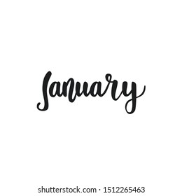 January Word Modern Calligraphy Vector Handwritten Stock Vector ...