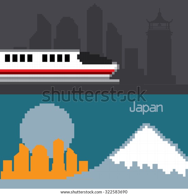 Japan Banner Pixel Art Old School Stock Vector (Royalty Free) 322583690 ...
