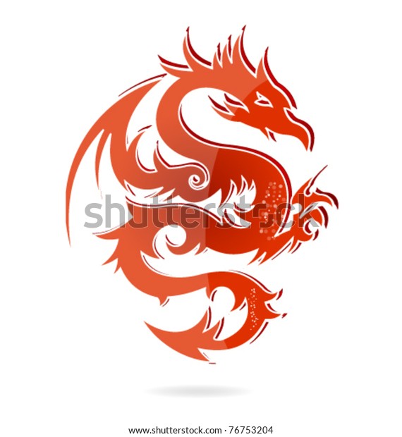 Japan Dragon Sign Isolated Stock-vektor (royaltyfri) 76753204 ...