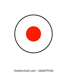 Japan Flag Icon Vector Circle Stock Vector (Royalty Free) 1666679146