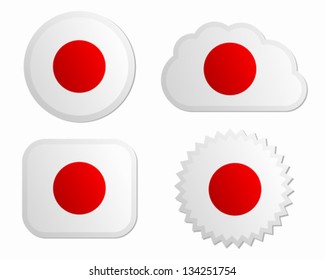 Japan Flag Labels Stock Vector (Royalty Free) 134251754 | Shutterstock