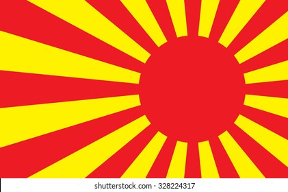 Japan Flag Red Yellow Rays Stock Vector (Royalty Free) 328224317 ...