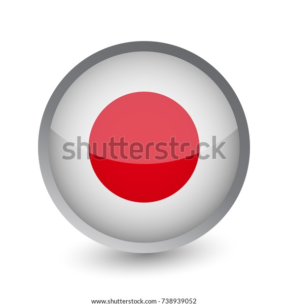 Japan Flag Round Glossy Icon Vector Stock Vector (Royalty Free ...