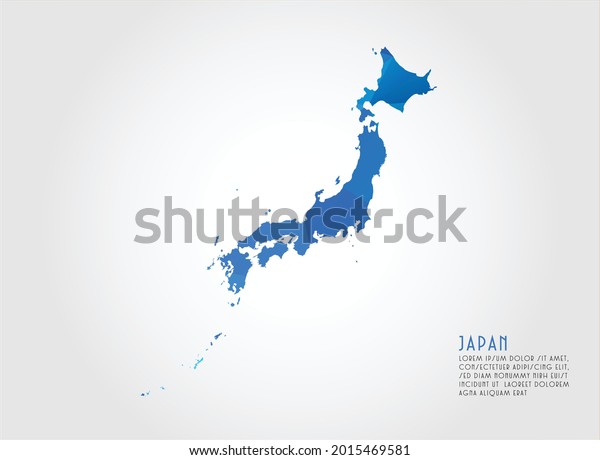Mapa de Japón color azul en: vector de stock (libre de regalías ...