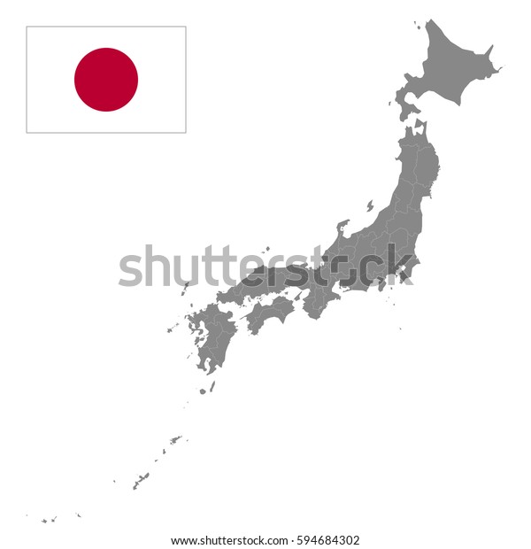 Japan Map Borders Regions Detailed Vector: vector de stock (libre de ...