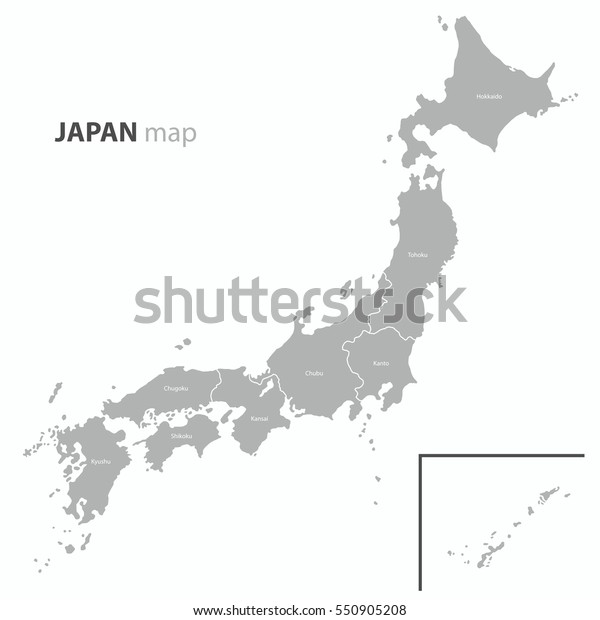 Japan Map Country Outline Vector Stock Vector (Royalty Free) 550905208