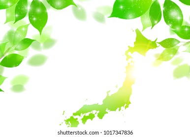 Japan Map Fresh Green Background Stock Vector (Royalty Free) 1017347836 ...