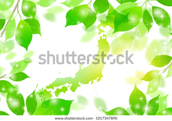 Japan Map Fresh Green Background Stock Vector (Royalty Free) 1017347890 ...
