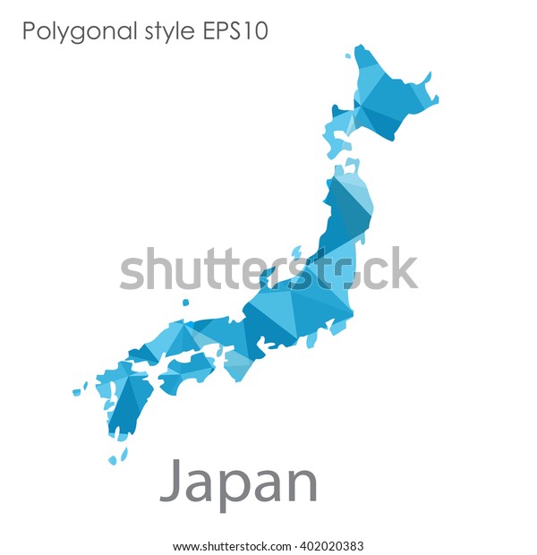 Japan Map Geometric Polygonal Styleabstract Gems Stock Vector (Royalty ...