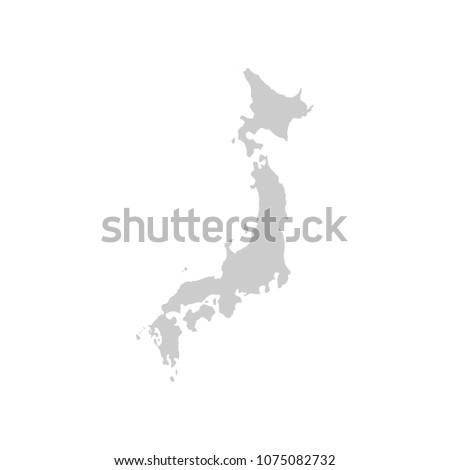 Japan Map Gray Stock Vector (Royalty Free) 1075082732 - Shutterstock