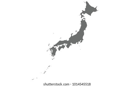 Japan Map Gray Color Stock Vector (Royalty Free) 1014545518 | Shutterstock