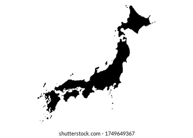 Japan Map Gray Tone On White Stock Vector (Royalty Free) 1749649367 ...