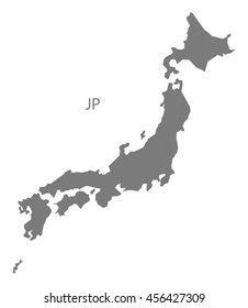 Japan Map Grey Stock Vector (Royalty Free) 456427309 | Shutterstock