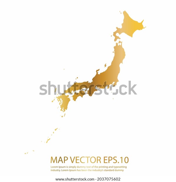 Japan Map High Detailed On White Stock Vector (Royalty Free) 2037075602 ...