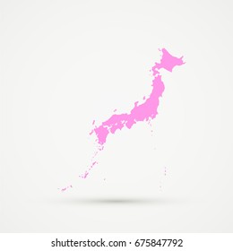 Japan Map Illustration Stock Vector (Royalty Free) 675847792 | Shutterstock