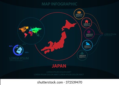 Japan Map Infographic: เวกเตอร์สต็อก (ปลอดค่าลิขสิทธิ์) 372539470 ...