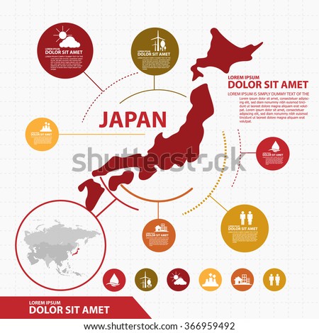Japan Map Infographic Stock Vector (Royalty Free) 366959492 - Shutterstock
