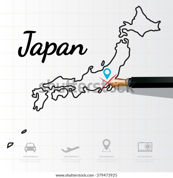 Japan Map Infographic Stock Vector (Royalty Free) 379473925