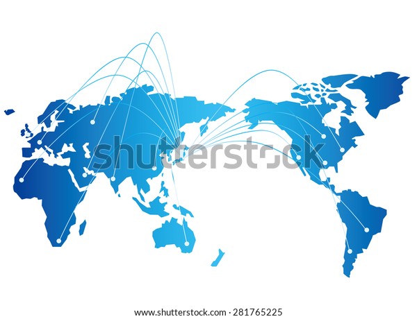 Japan Map Network Vector Stock Vector (Royalty Free) 281765225 ...