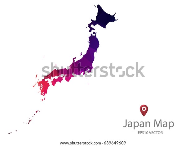 Japan Map Polygon Colorful Vector Illustrator Stock Vector (Royalty ...