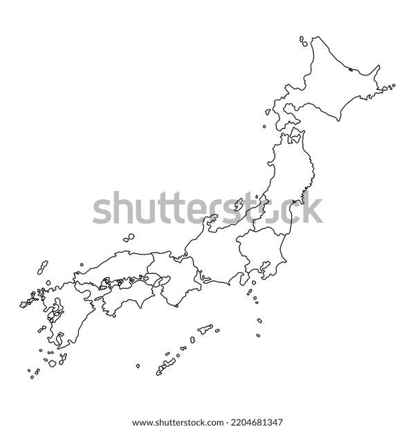 Japan Map Regions Vector Illustration: เวกเตอร์สต็อก (ปลอดค่าลิขสิทธิ์ ...
