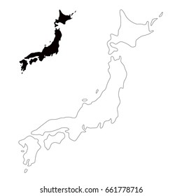 Japan Map Vector Illustration: เวกเตอร์สต็อก (ปลอดค่าลิขสิทธิ์ ...