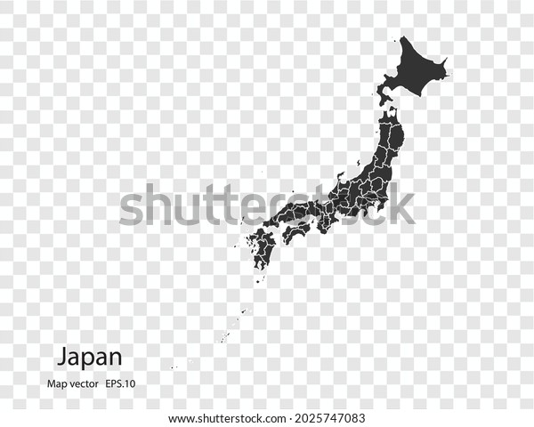 Japan Map Vector Isolated On Transparent Stock Vector (Royalty Free ...
