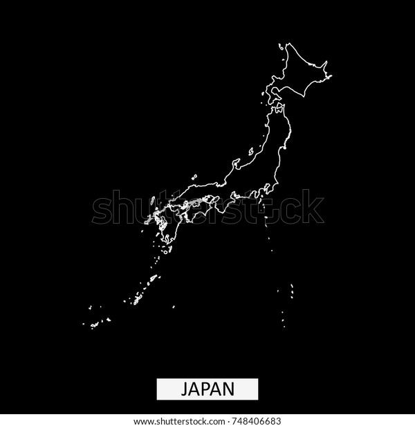 Japan Map Vector Outline Illustration Black Stock Vector (Royalty Free ...
