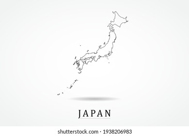 Japan Map World Map International Vector Stock Vector (Royalty Free ...