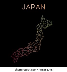 Japan Network Map Abstract Polygonal Map Stock Vector (Royalty Free ...