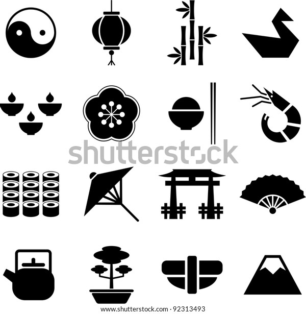 Japan Pictograms Stock Vector (Royalty Free) 92313493