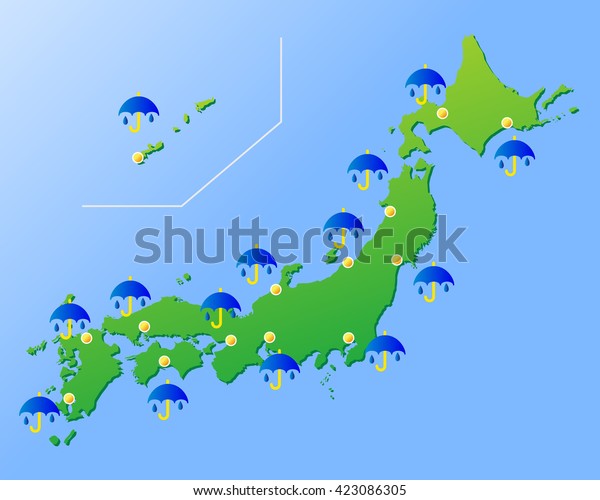 「Japan Rain Weather Forecast Vector Illustration」のベクター画像素材（ロイヤリティフリー ...