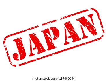 Japan Red Stamp Text On White Stock Vector (Royalty Free) 199690634