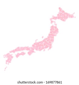 Japan Sakura Japan Map Stock Vector (Royalty Free) 169877861 | Shutterstock