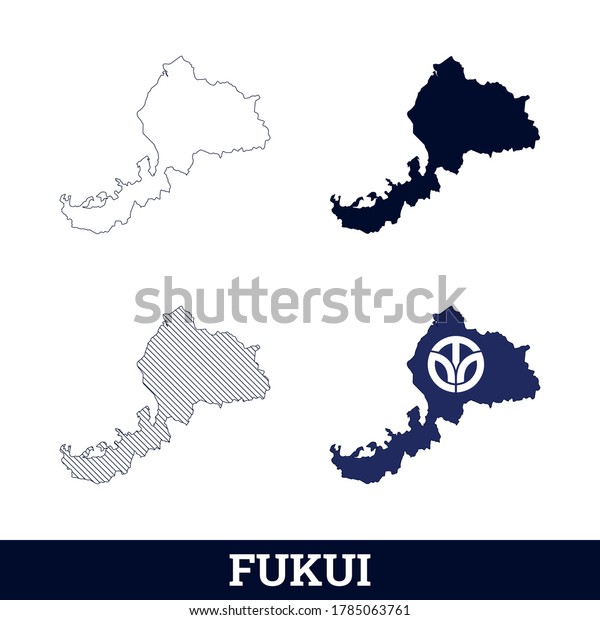 Japan State Fukui Map Flag Vector Stock Vector (Royalty Free ...