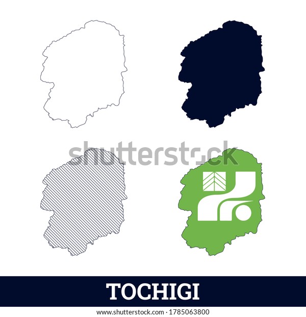 Japan State Tochigi Map Flag Vector Stock Vector (Royalty Free ...