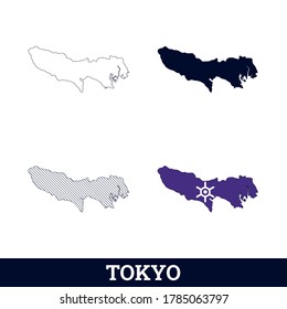Japan State Tokyo Map Flag Vector Stock Vector (Royalty Free ...