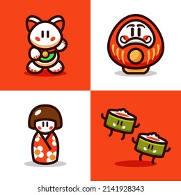 Japan Stuff Cartoon Vector Icon Illustration Stock Vector (Royalty Free ...